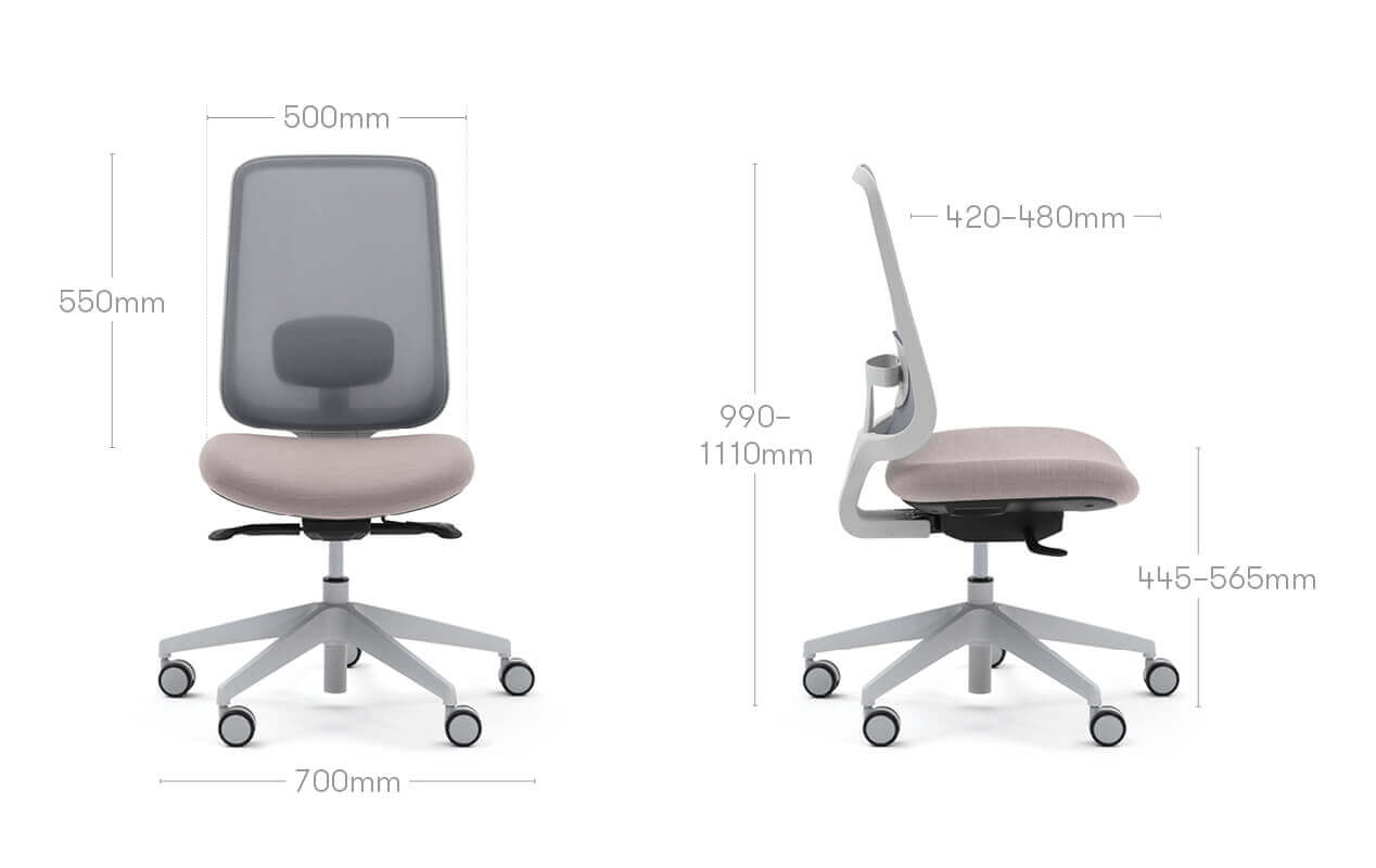 Black Office Desk Chair - No Arms - We are Slouch
