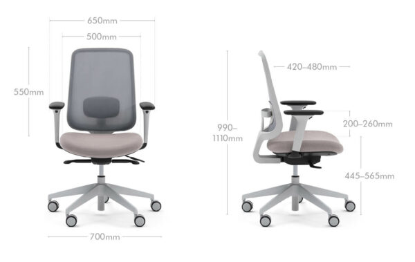Black & Grey Desk Chair With Arms - We are Slouch