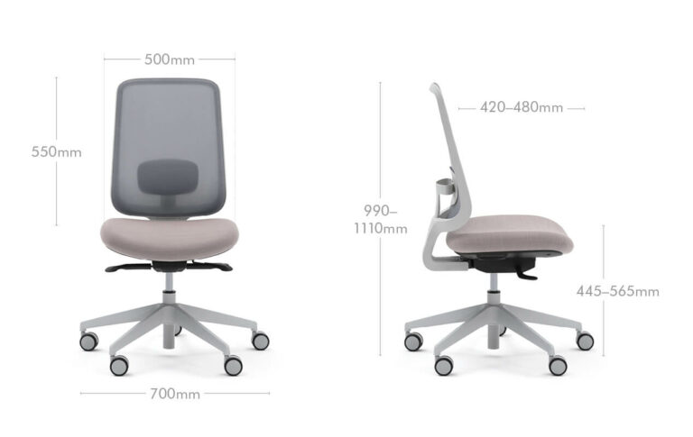 Grey Office Desk Chair - No Arms - We are Slouch