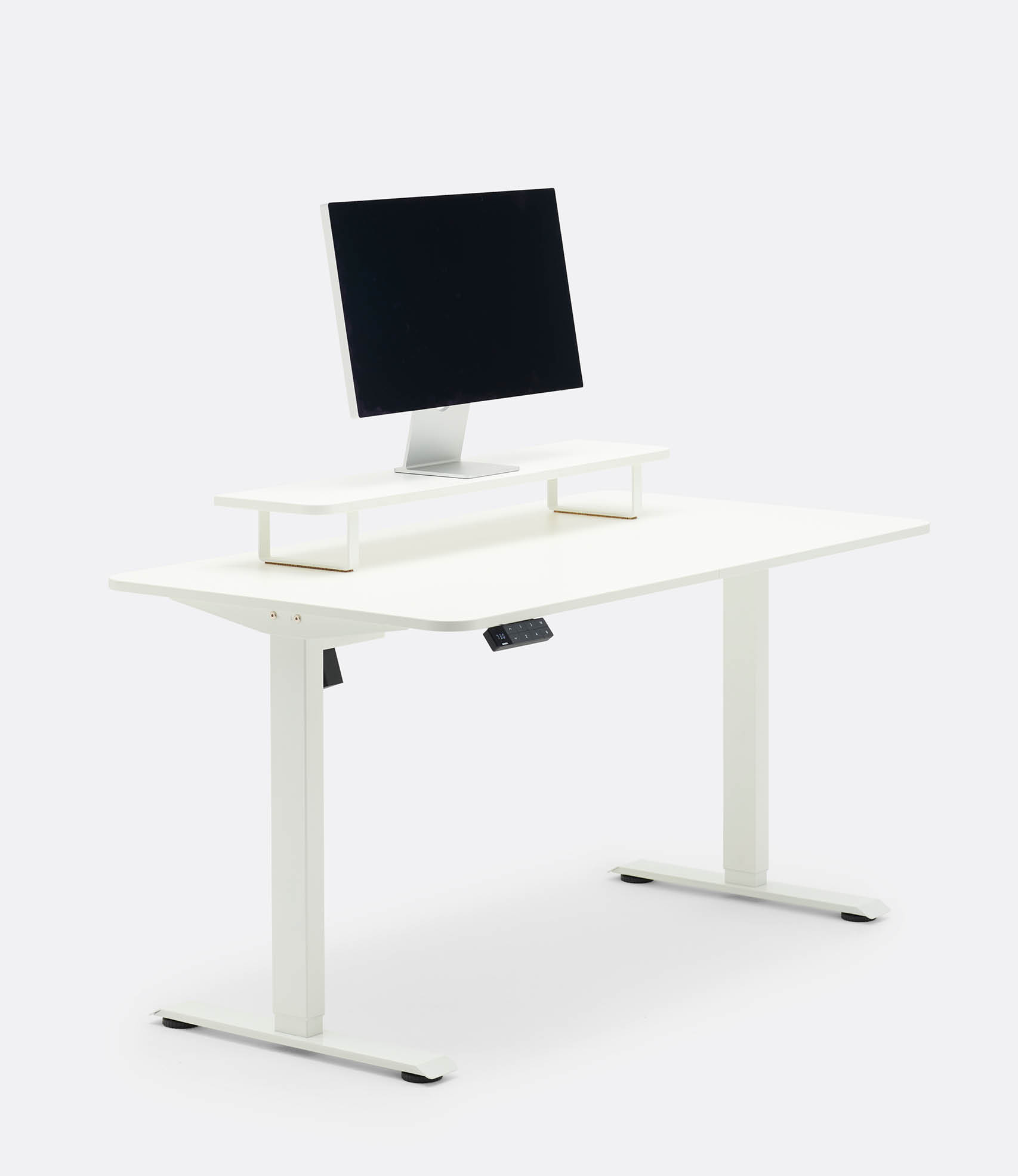 Edge Monitor Stand - White Top - White Frame - Slouch