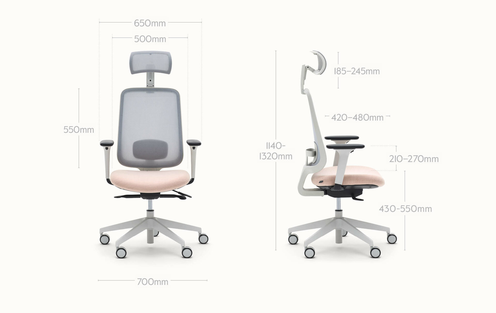 Task One Black Office Chair - With Arms & Charcoal Seat - Slouch